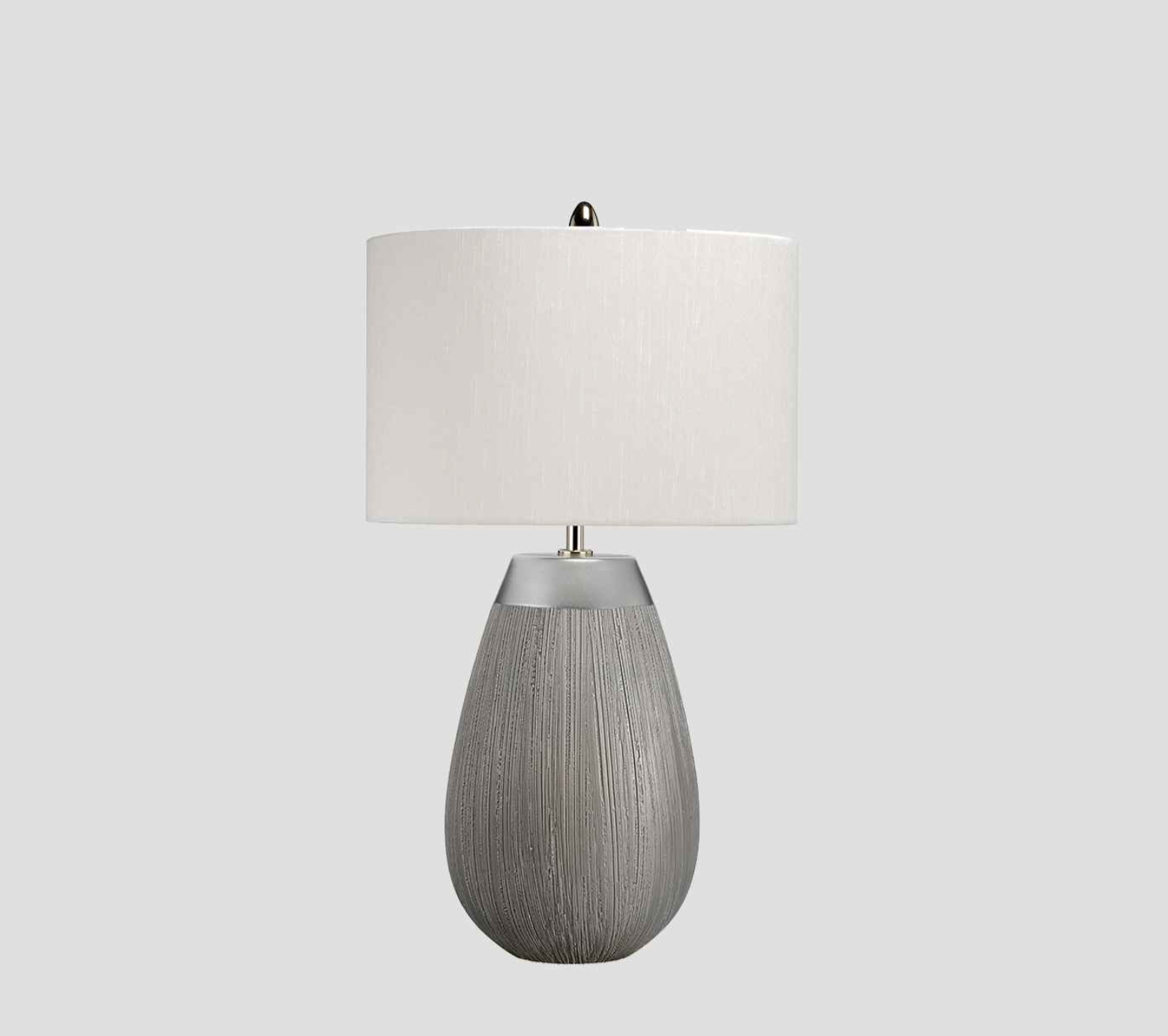 Textured Silver Ceramic Table Lamp – Design Revival Online